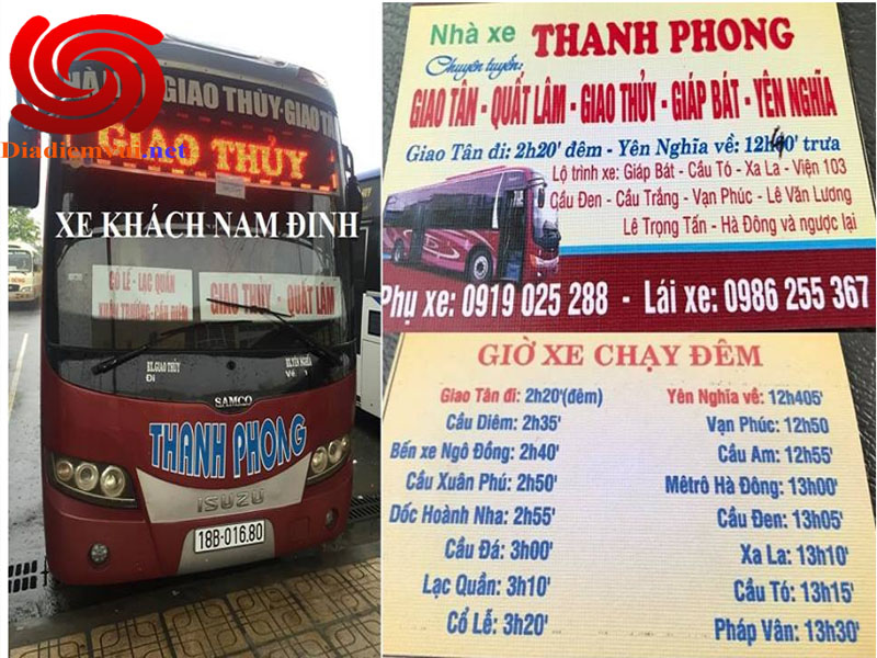 Xe Khách Tuyến Giao Thuỷ Nam Định đi Tuyến Yên Nghĩa Hà Nội Hoà Bình